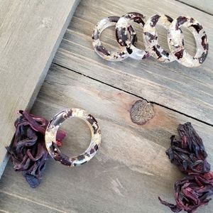 Hand Crafted | Jewelry | Handmade Resin Ring Dark Hibiscus Flower ...